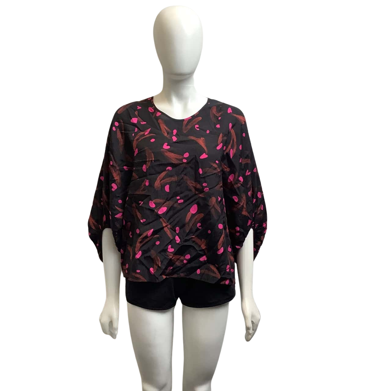 Jamilla Okuba x Gorman Womens Size 6 Patterned Top Black/Pink(s)