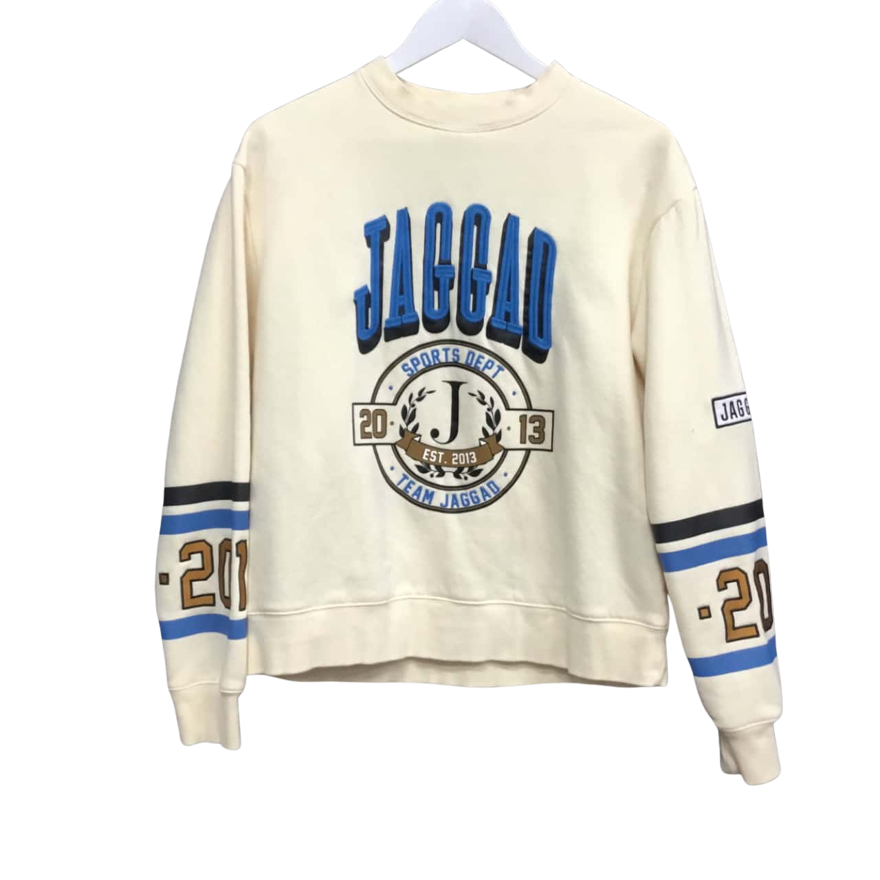 Jaggard Sweat Shirt Size S Cream with Blue Writing(s) - New Without ...