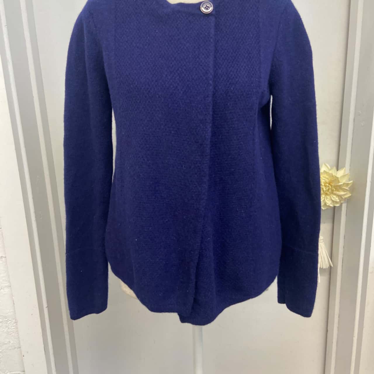 David Lawrence S -M Blue wool cardigan(s) - Used Very Good | Salvos Stores