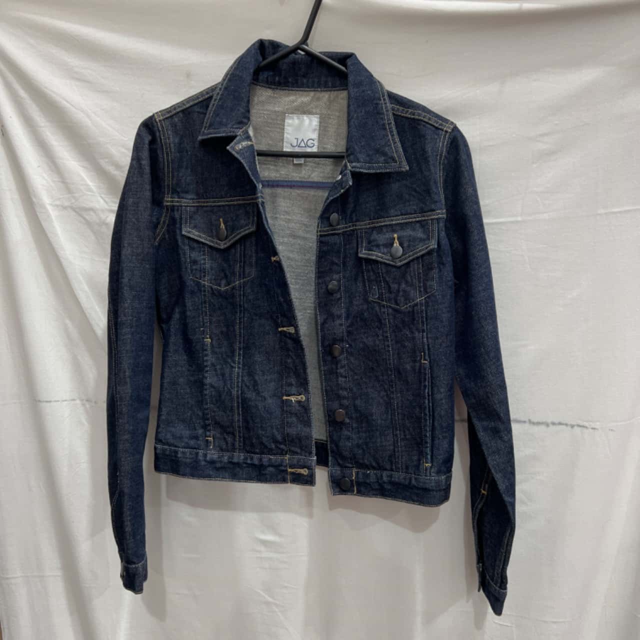 Jag Womens Size 10 Denim Jacket Dark Blue (s)