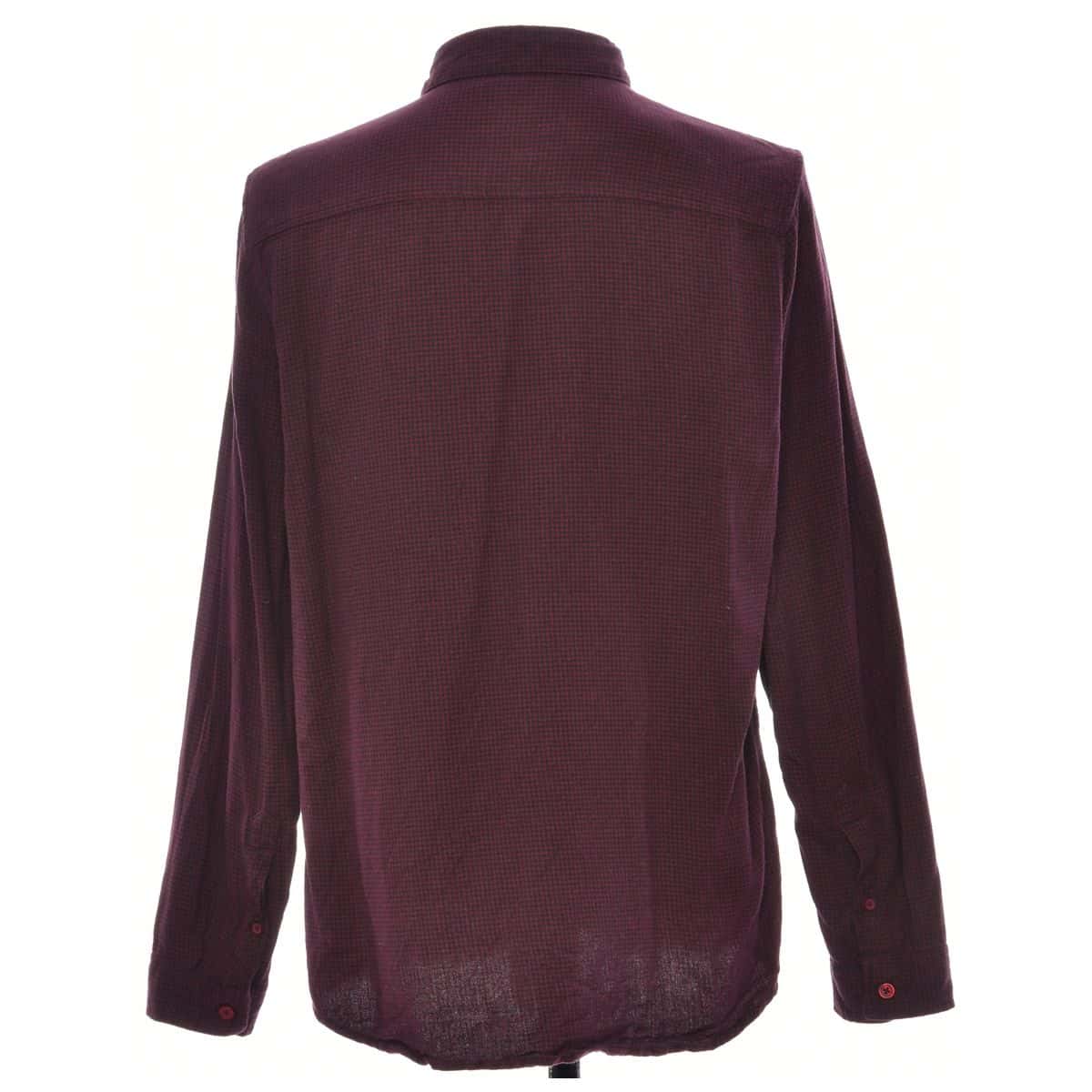 Cedar Wood State Men's Size L Long Sleeve Shirt Maroon Hound's-tooth ...
