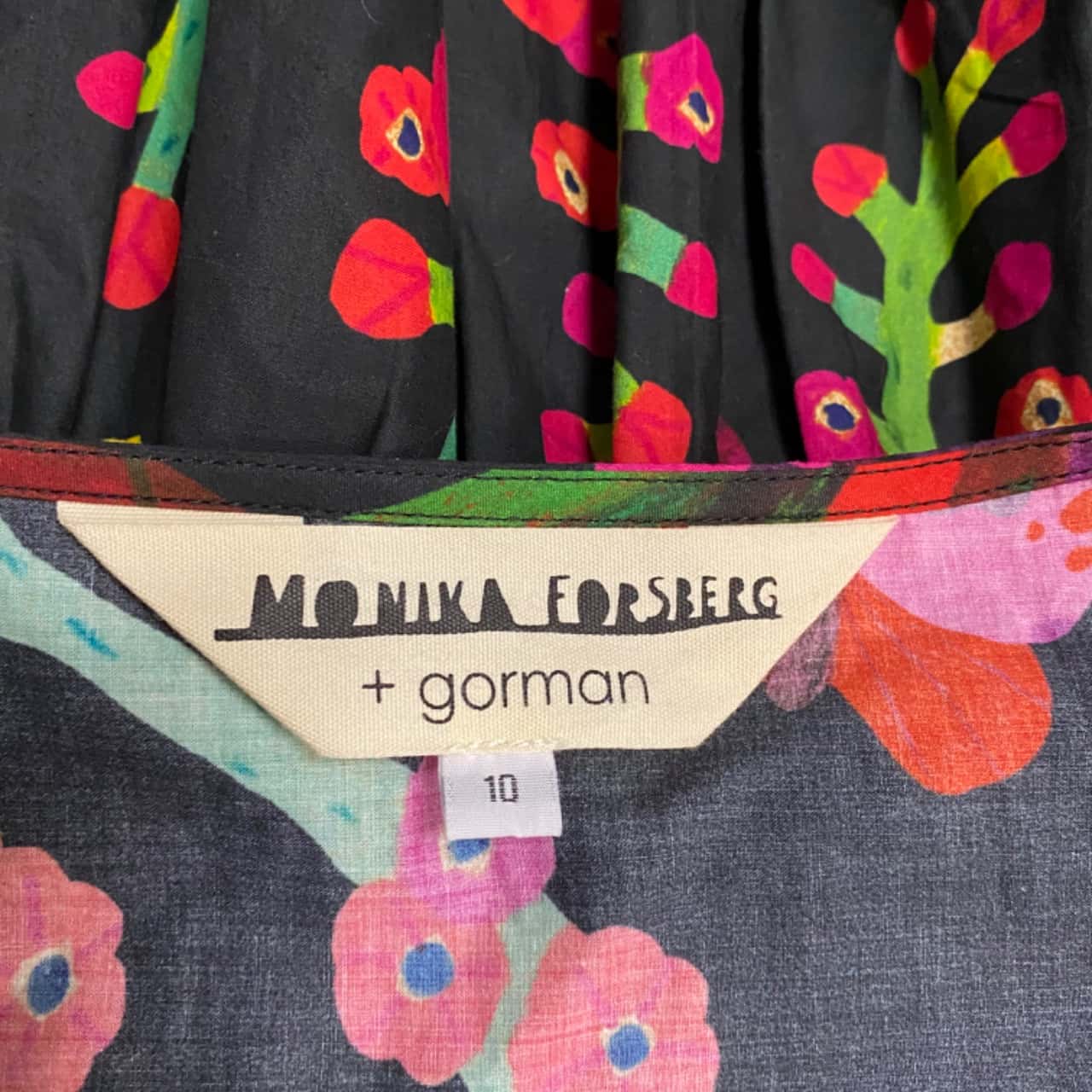 Monika Forsberg X Gorman Black Floral Dress Size 10(s)