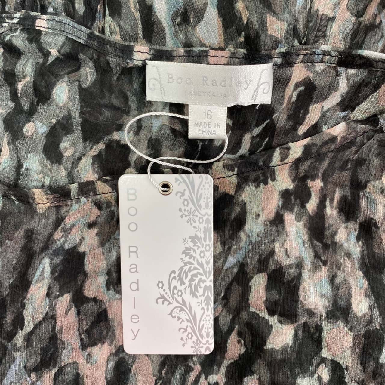 Boo Radley Womens Sheer Mesh 2-Piece Top Set with Inner Cami Size 16 Black