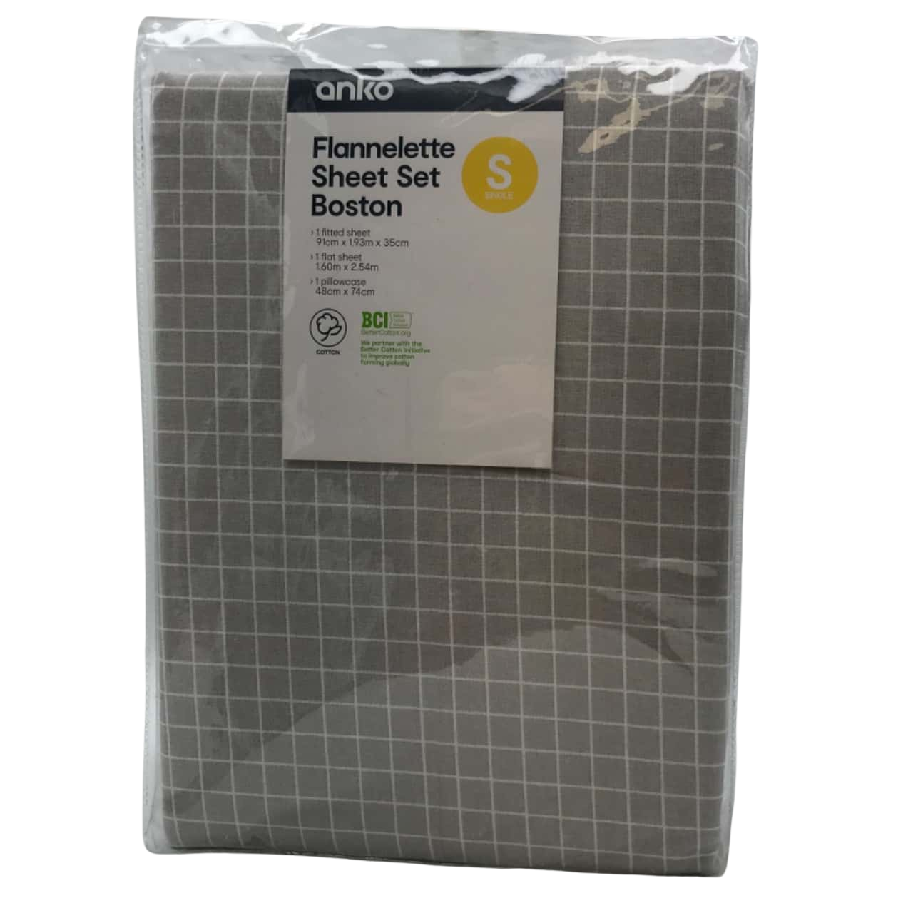 BNWT Anko Boston Flannelette Sheet Set Single Bed (s)