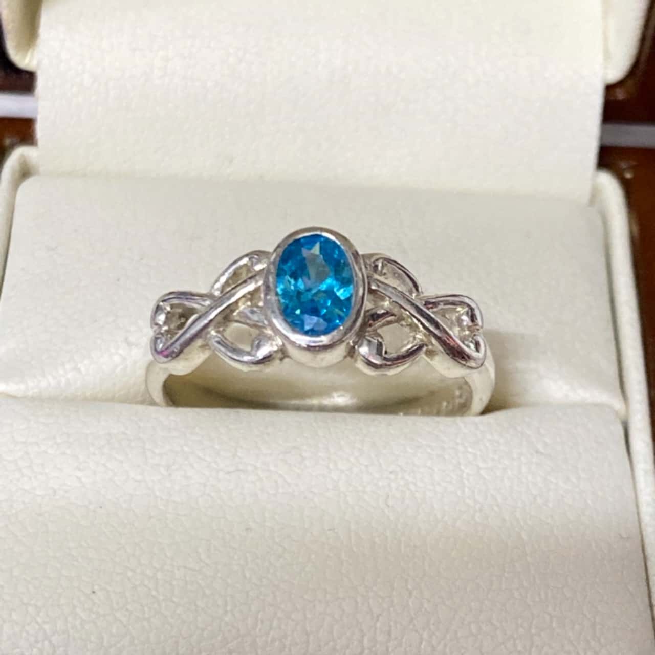 Sterling silver blue stone ring