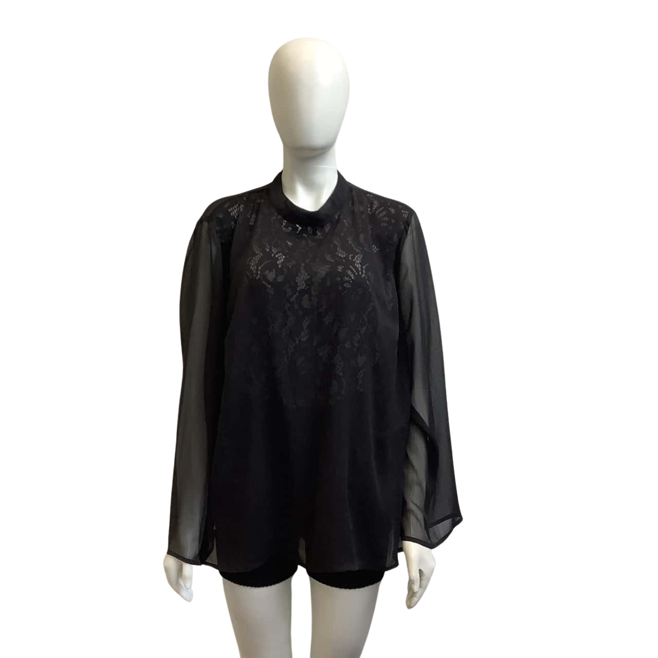 Brand New Basque Womens Size 18W Inner Lace Overlay Top Black (s)