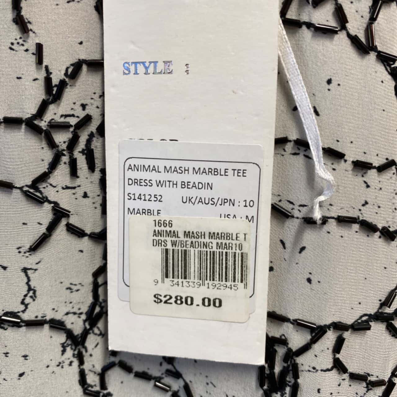 Shakuha&hi Womens Size 10 Animal Mash Marble Tee Dress with Beading ...