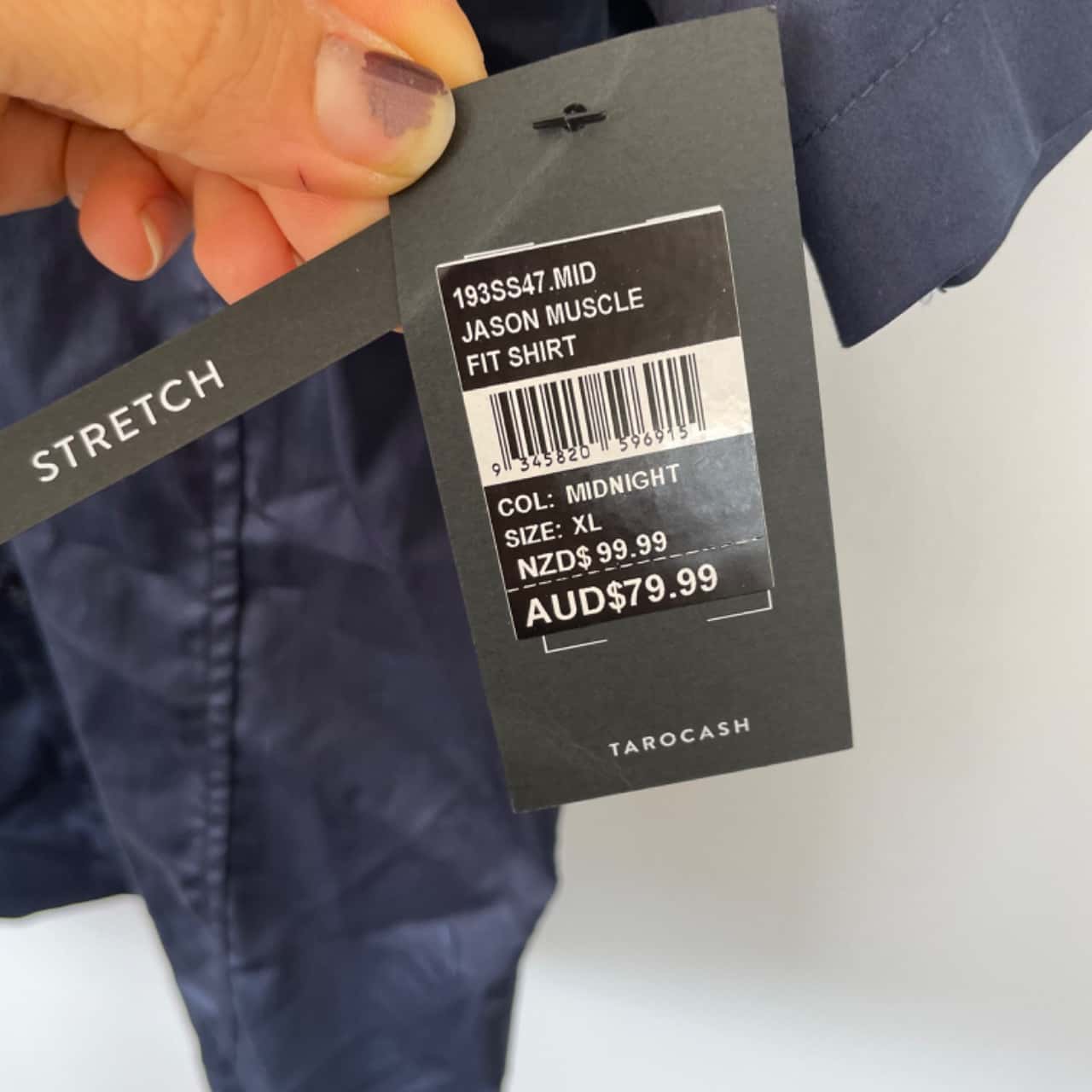 Tarocash Midnight Blue Jason Muscle Fit Shirt Size XL (s)