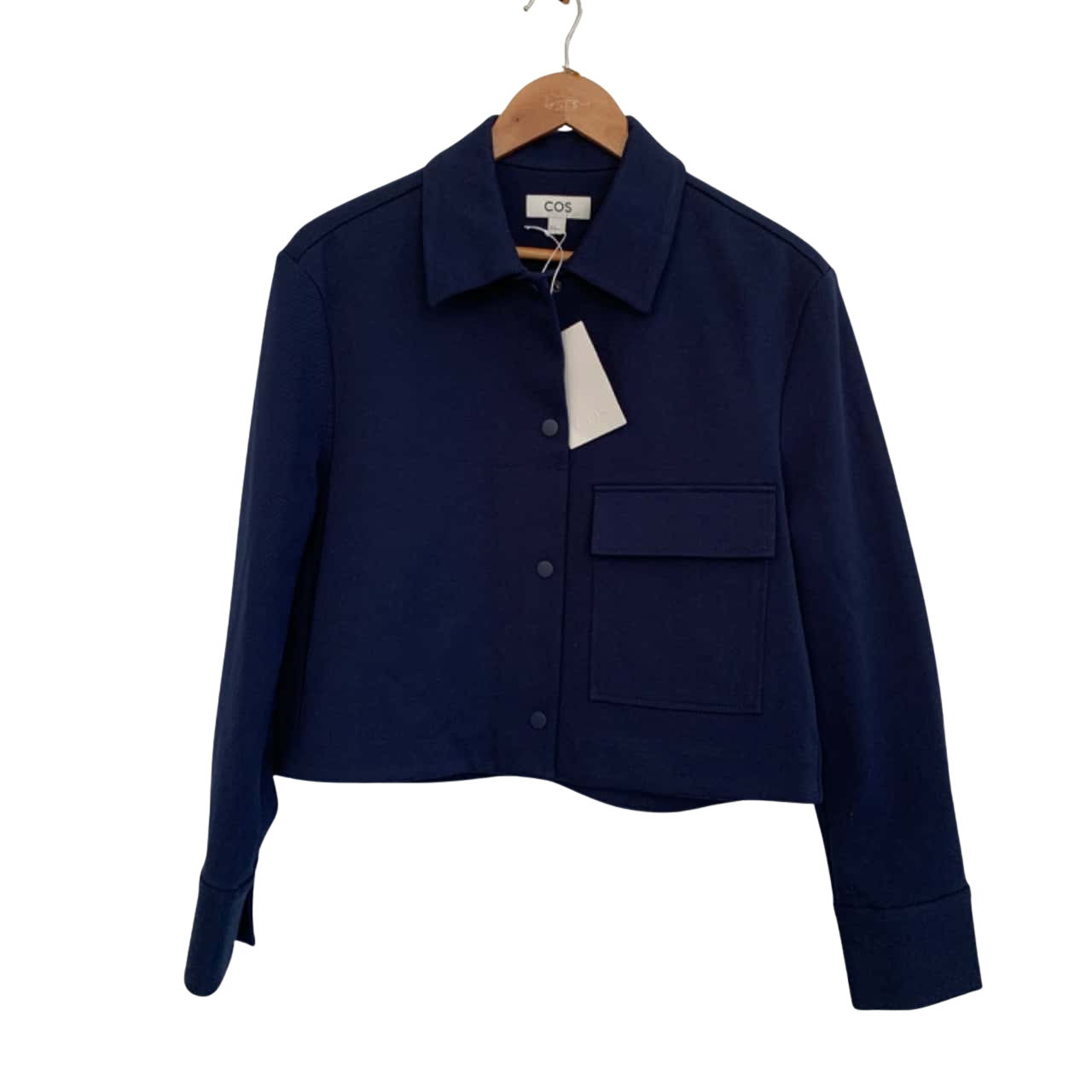 COS Medium Navy Blue Buttoned Jacket(s)