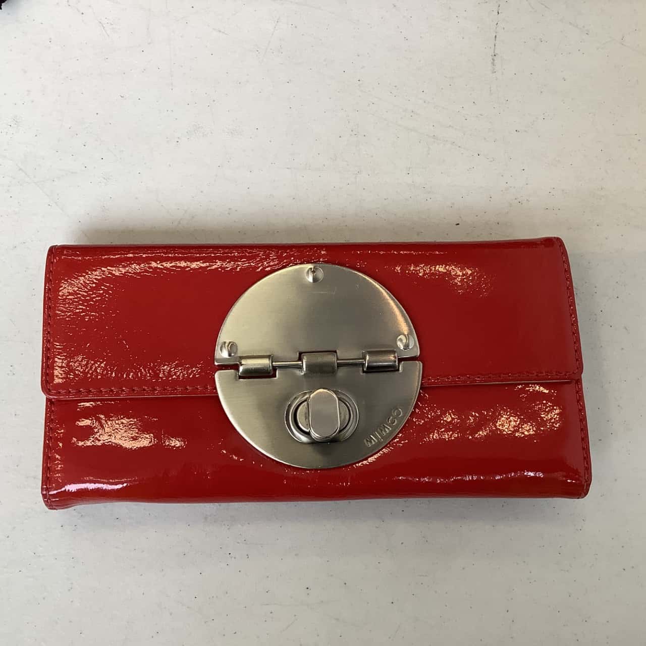 Mimco Womens Leather Fold Purse / Wallet Red with Dust Bag(s)