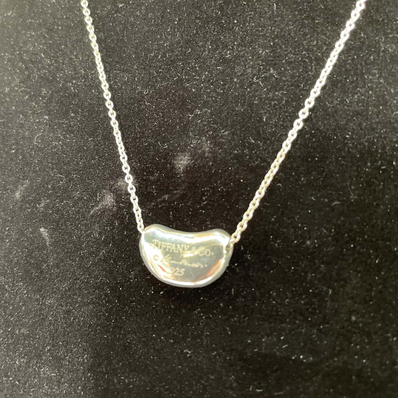 Sterling Silver Bean Design Pendant with Tiffany & Co. Engraving (s)
