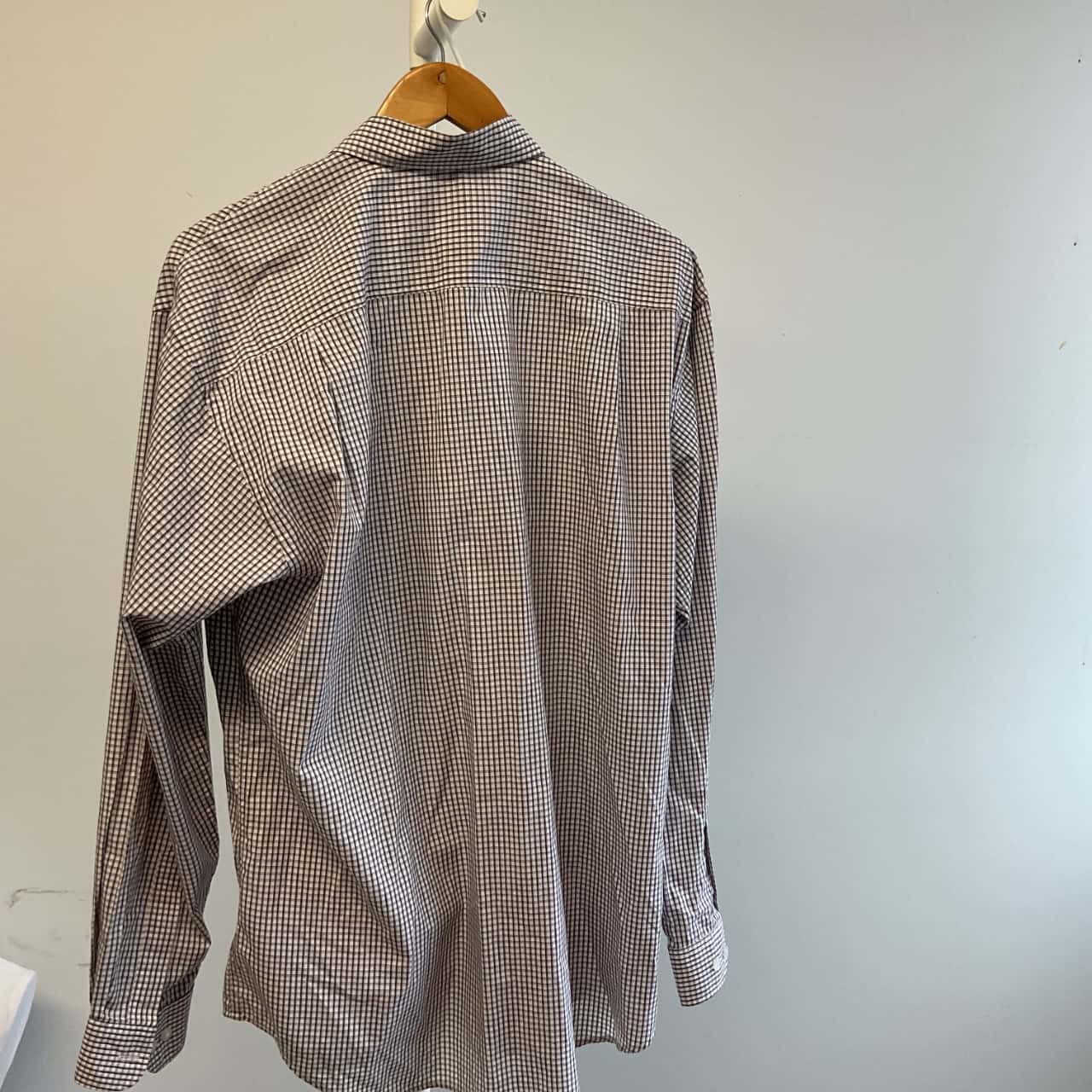 “Bisley” Mens Size M Long Sleeve Shirt Checked / Maroon / Off White