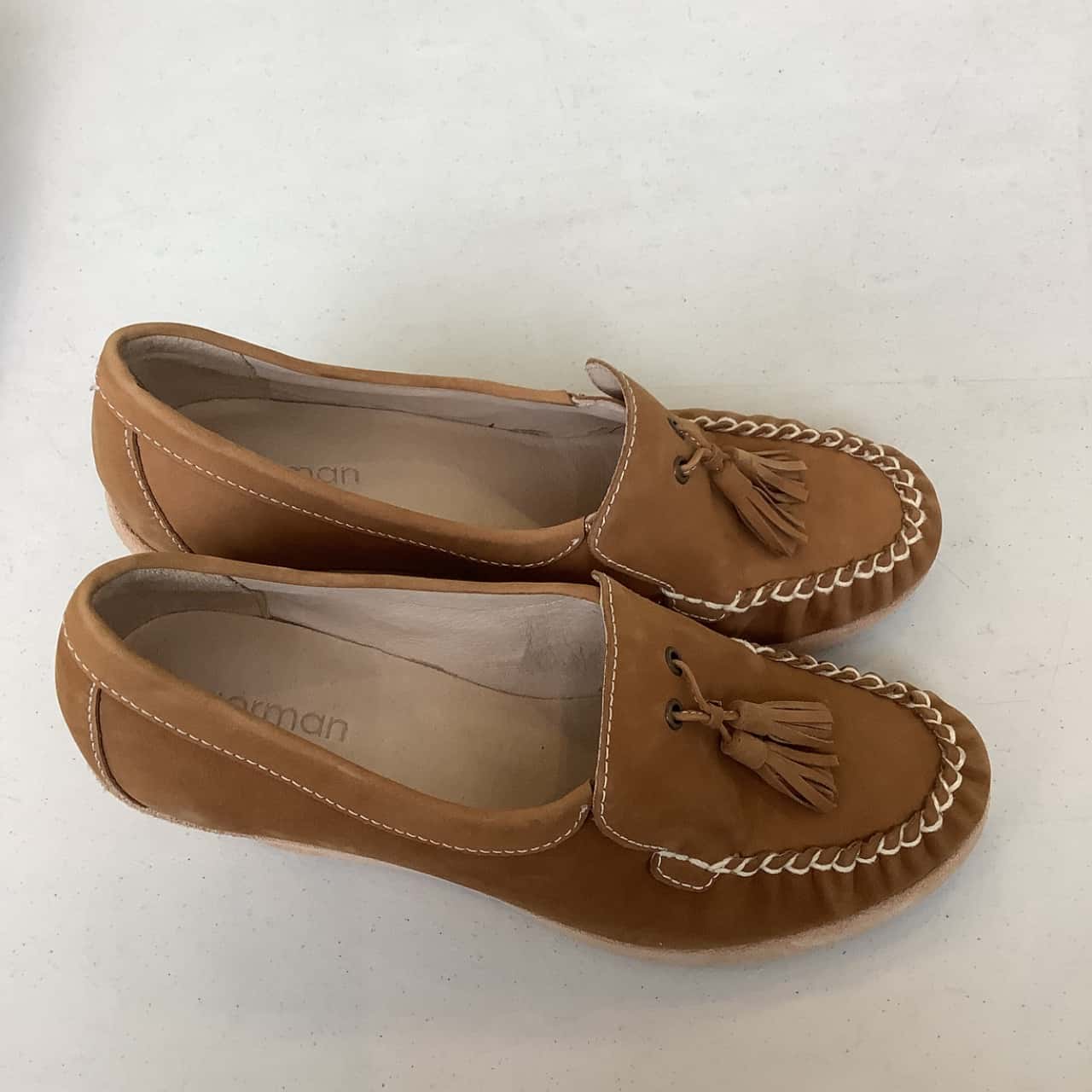 Gorman Womens Size 8 Platform Leather Loafers Brown (s)