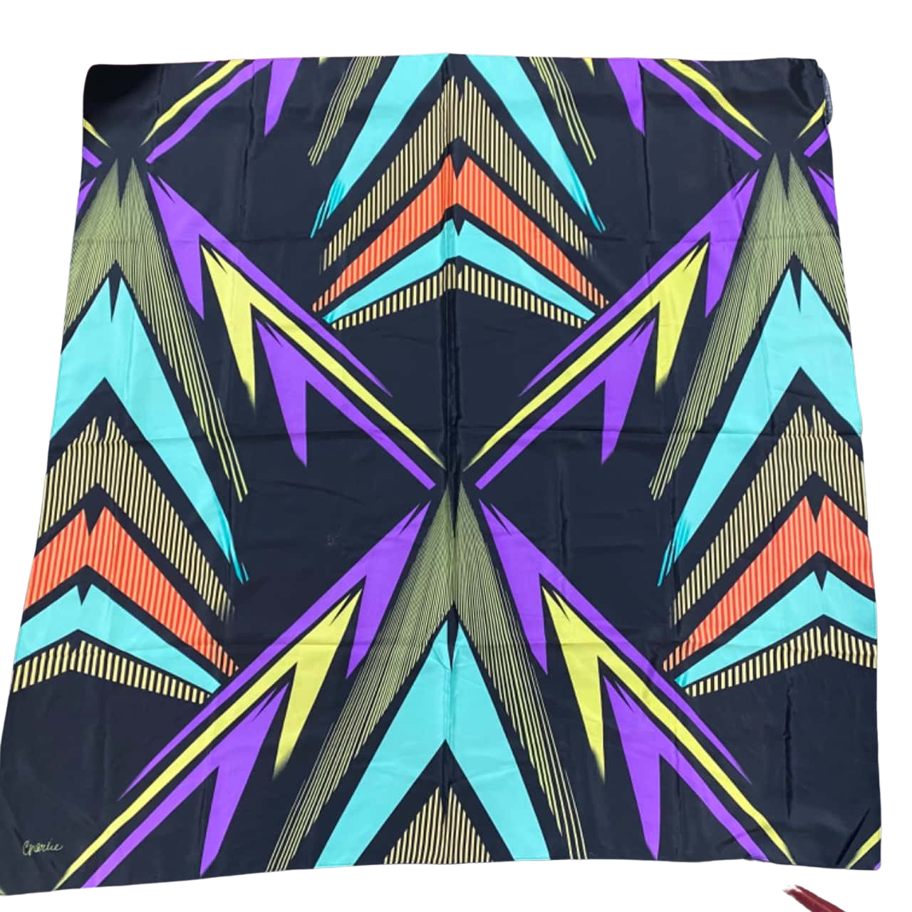 Charlie Brown Womens Black / Multicoloured Scarf 50 cm x 104 cm(s)