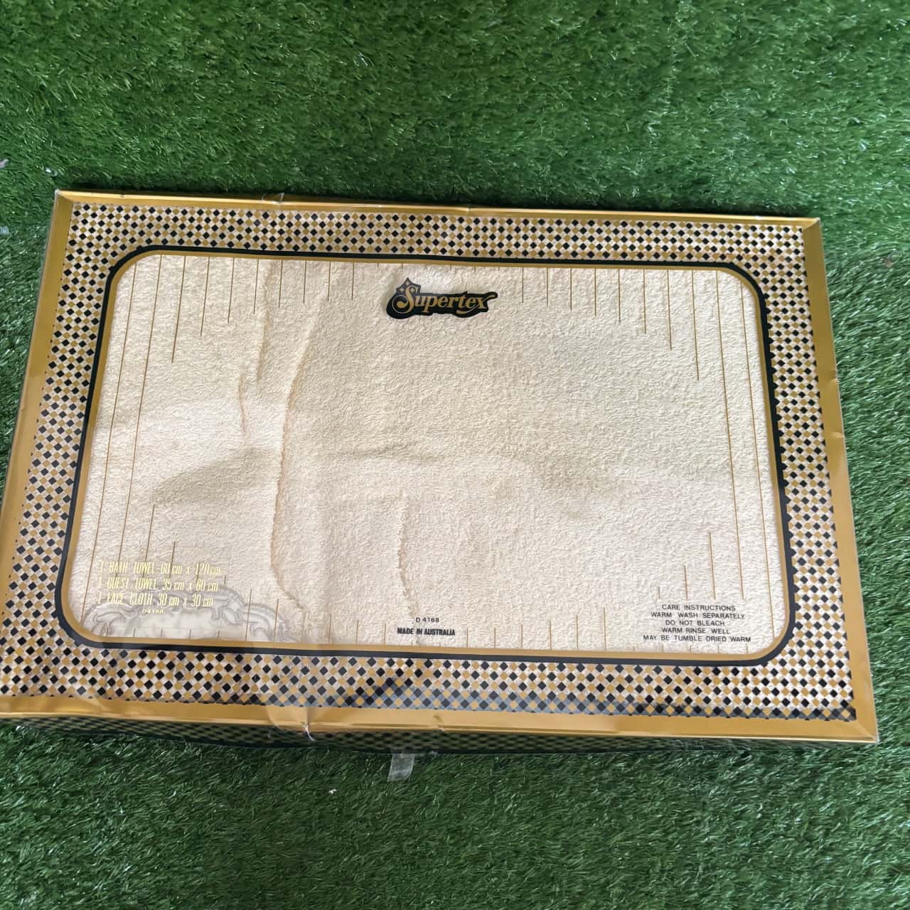 Vintage Supertex Beige Towels - 2 Piece Set (Boxed)(s)