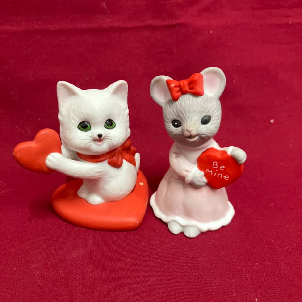 Set of Two Vintage Lefton Porcelain Cat Figurines(s)