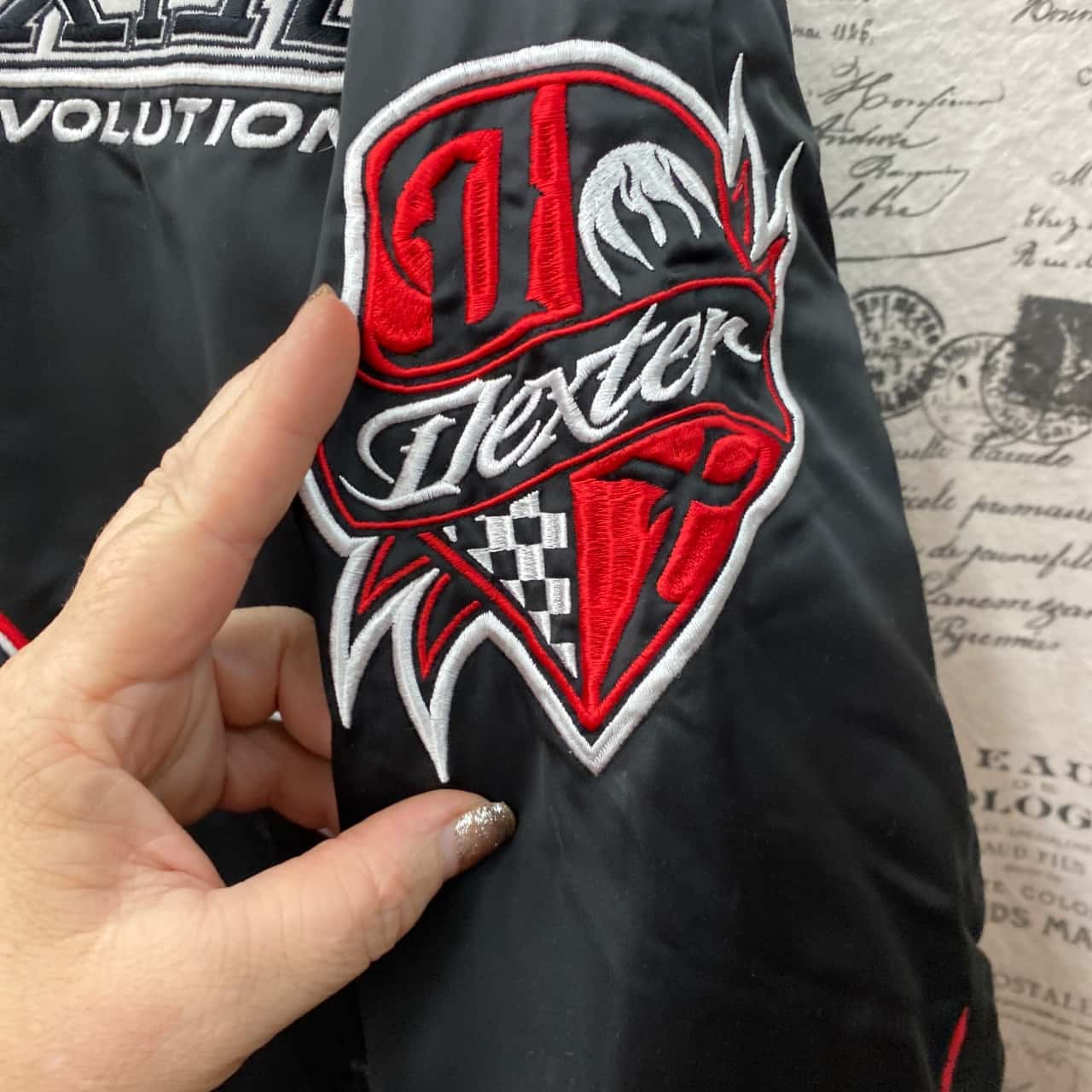 Dexter Mens Size L Bomber Black / Red / White (s)