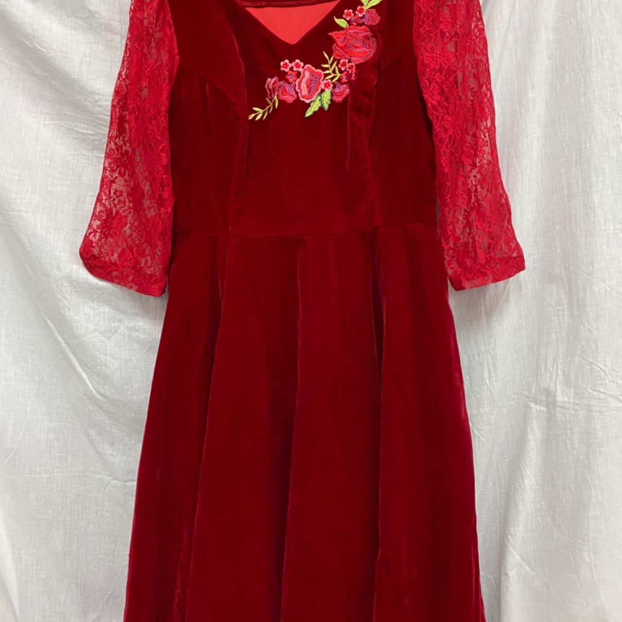Womens Hearts n Roses Red Belvet Dress Sz 14 UK(s)