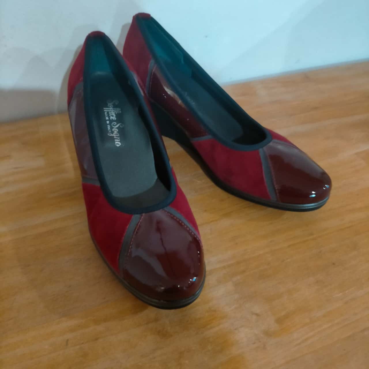 ITALIAN Size 40 Red Wedge Shoes AS NEW(s)