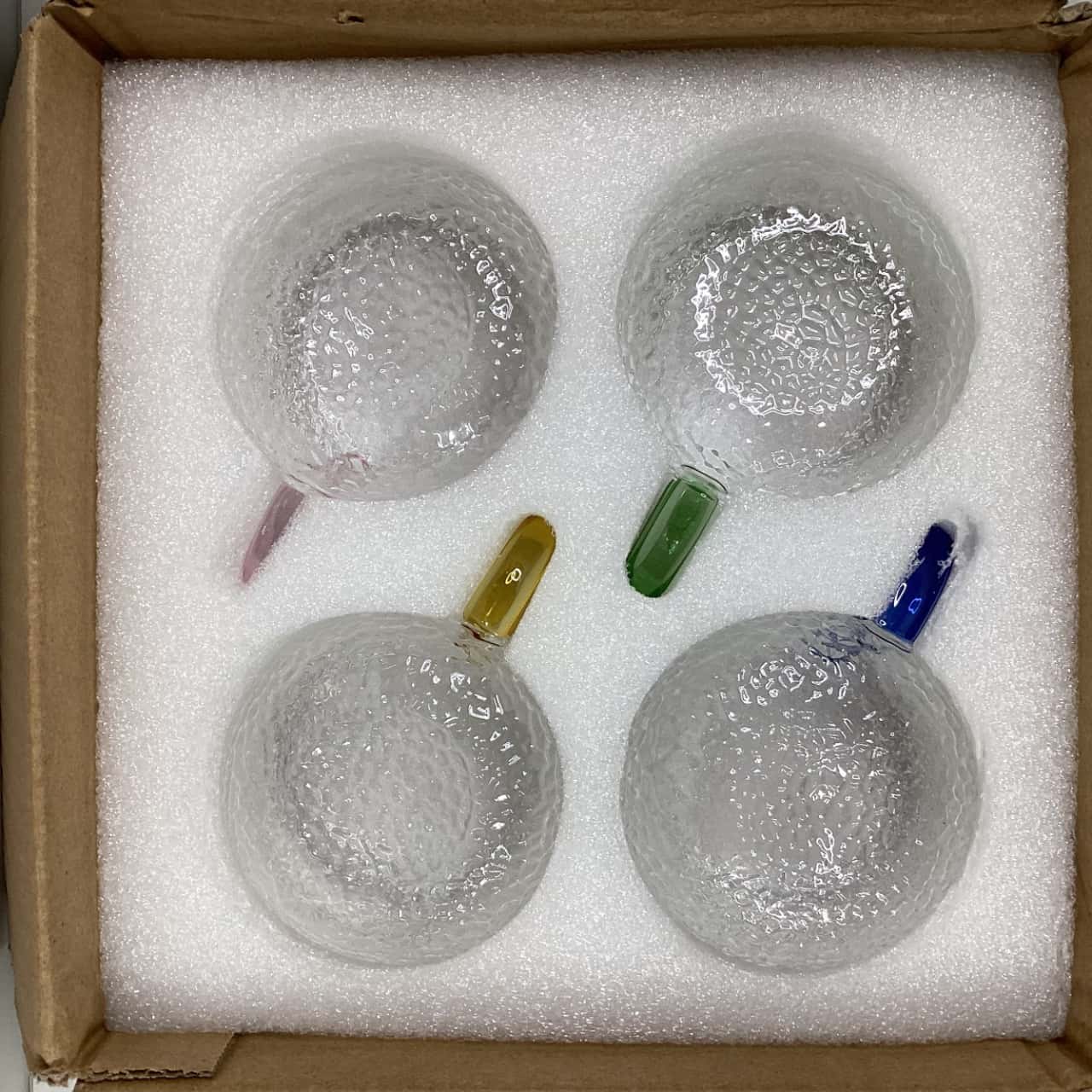 Clear Borosilicate hammered texture glass coffee mug