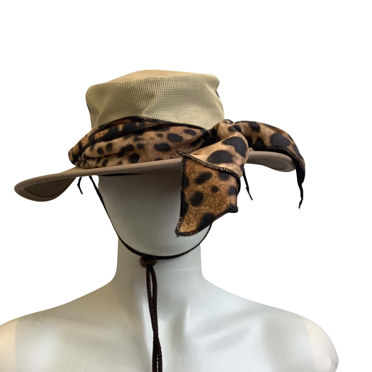 Barmah Womens Size L Genuine Leather Blend Squashy Hat Brown /Beige(s)