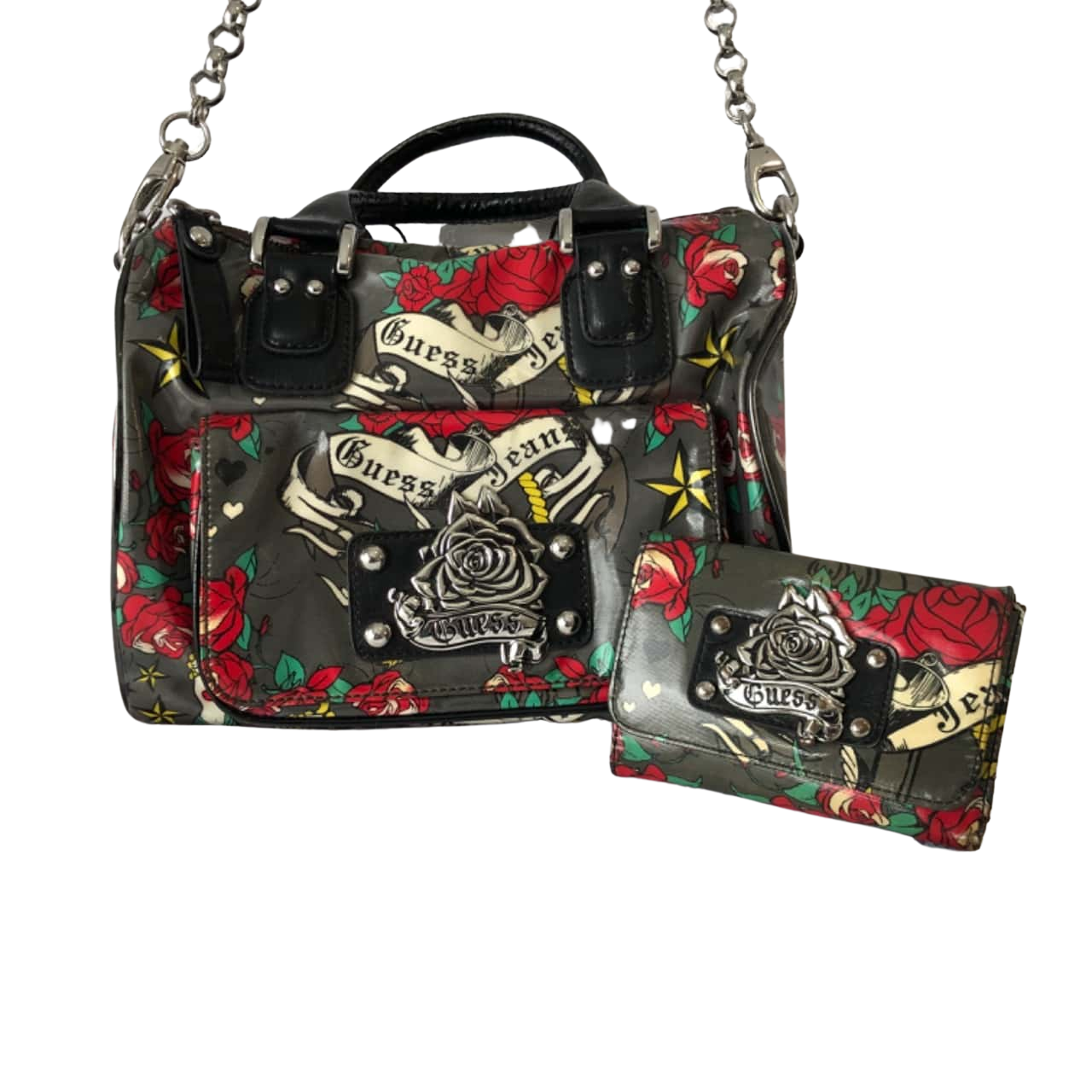 Combo Wallet and Womens Cross Body Bag / Handbag Floral / Multicoloured (s)