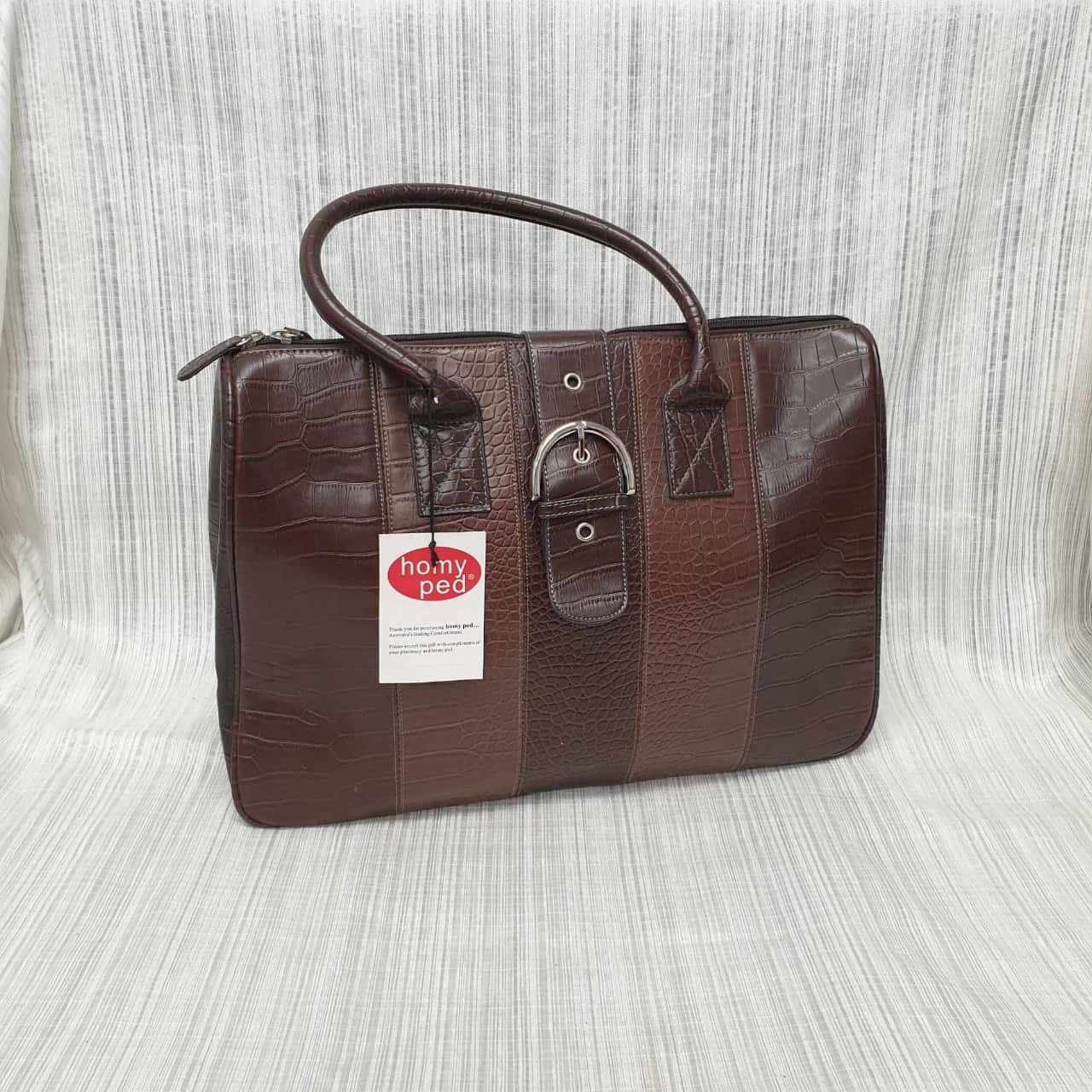 Homyped Two Tone Super Classy Brown Satchel Style Front Buckle Detail ...