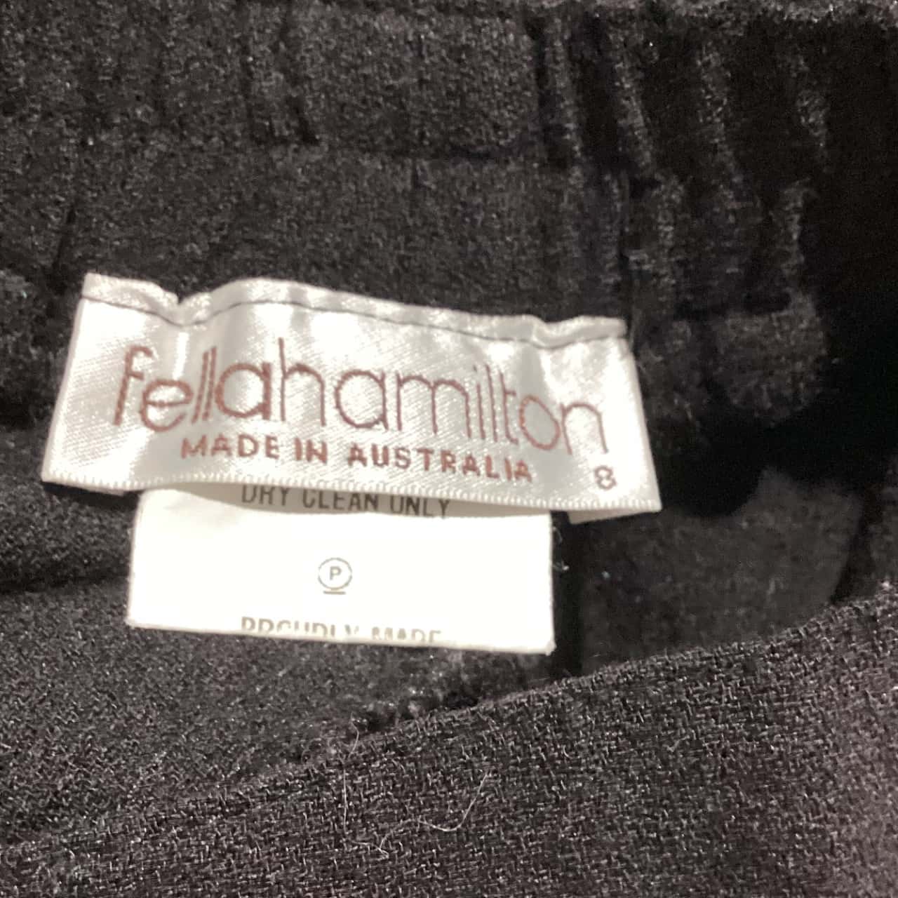 Fella Hamilton Womens Size 8 Straight Leg Pants Black Elastic Waist 100 ...