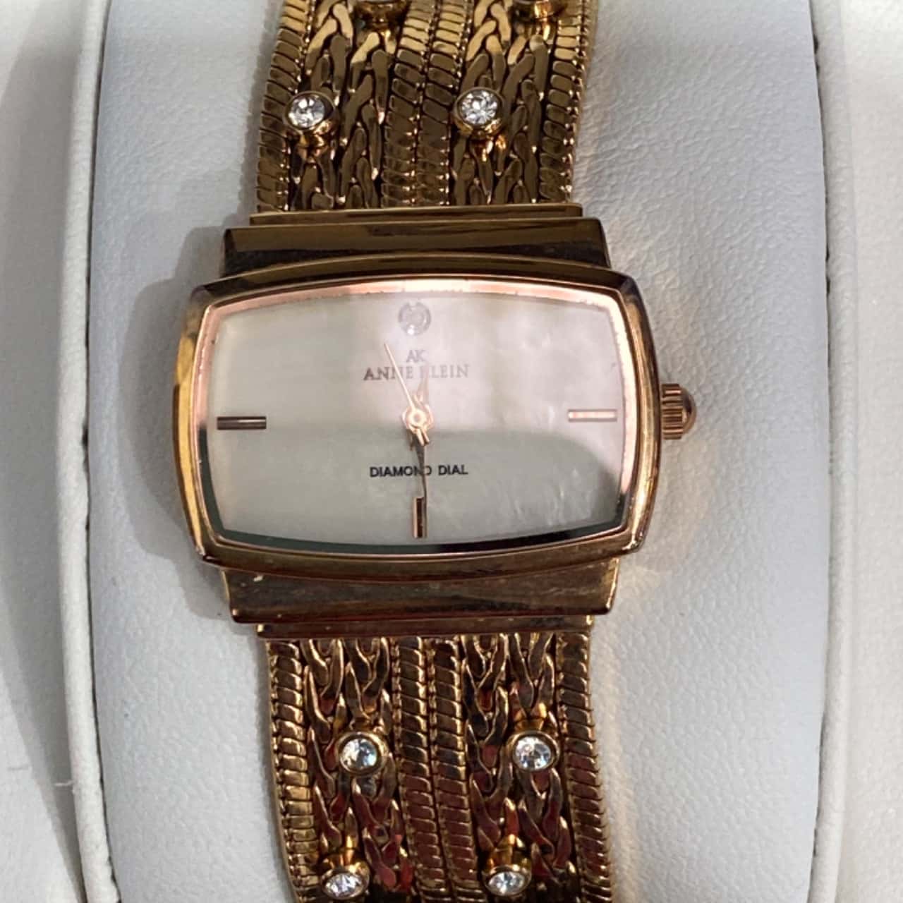 Anne klein Womens Gold Rectangle Watch
