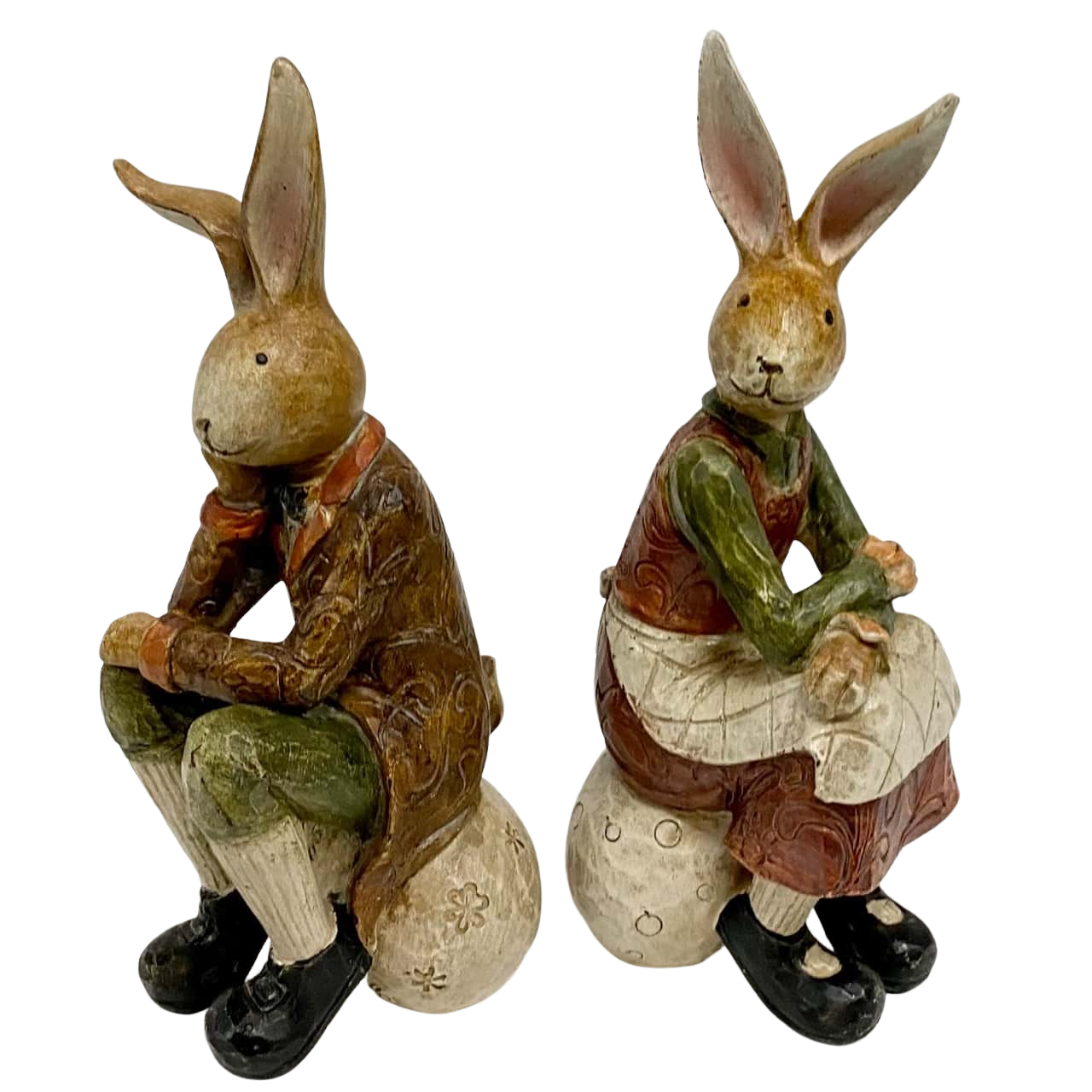 Wooden Pondering Rabbits 21cm Tall (s)