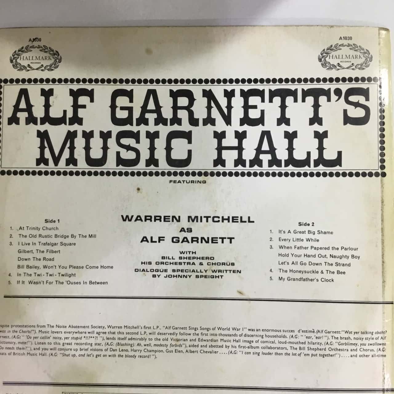 Warren Mitchell - Alf Garnetts Music Hall Vinyl