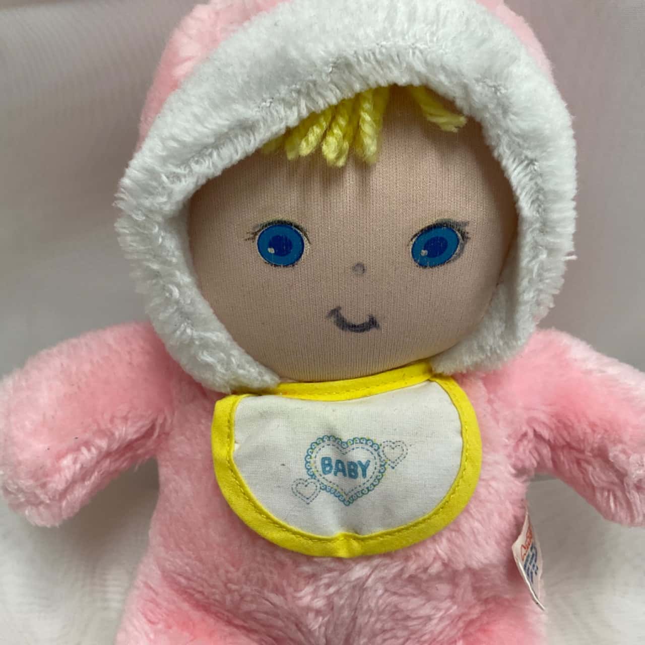Vintage 1982 AmToy Plush Doll Baby Wind Up 180x220