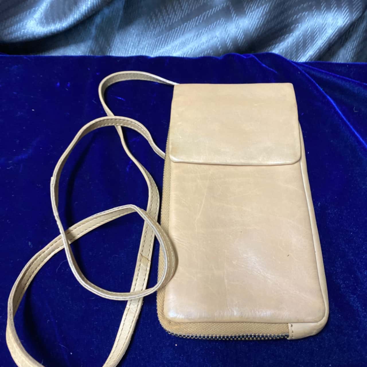 EVITY Women's Beige Leather Wallet and Phone Holder (s)
