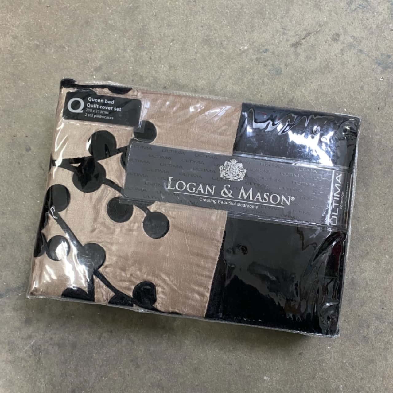 Logan & Mason Queen Cover - Acacia/Black (s)