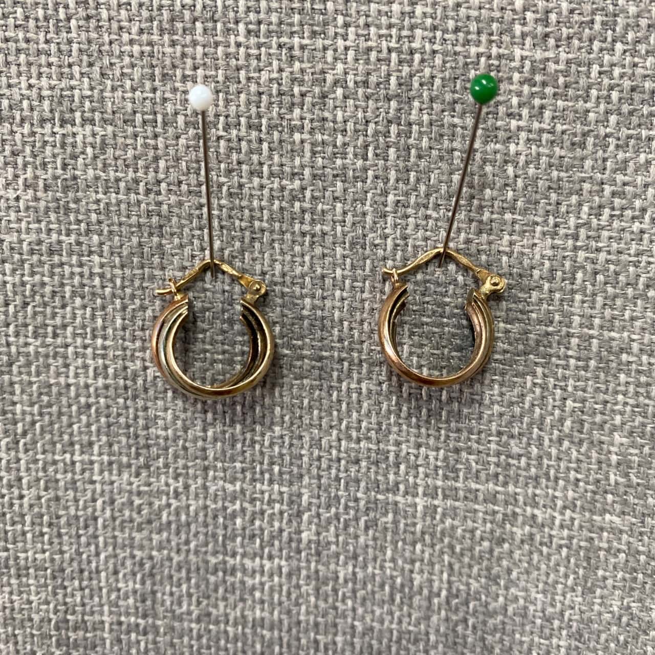 Women's Puffed Hoop Earrings Gold