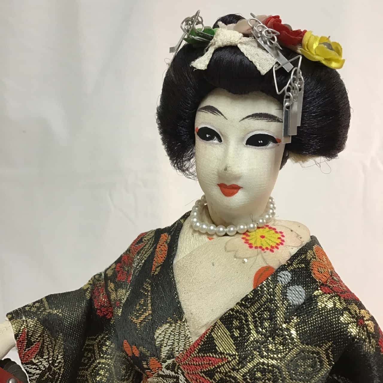 VINTAGE PORCELAIN JAPANESE GEISHA GIRL SPINNING MUSIC BOX FIGURINE ...