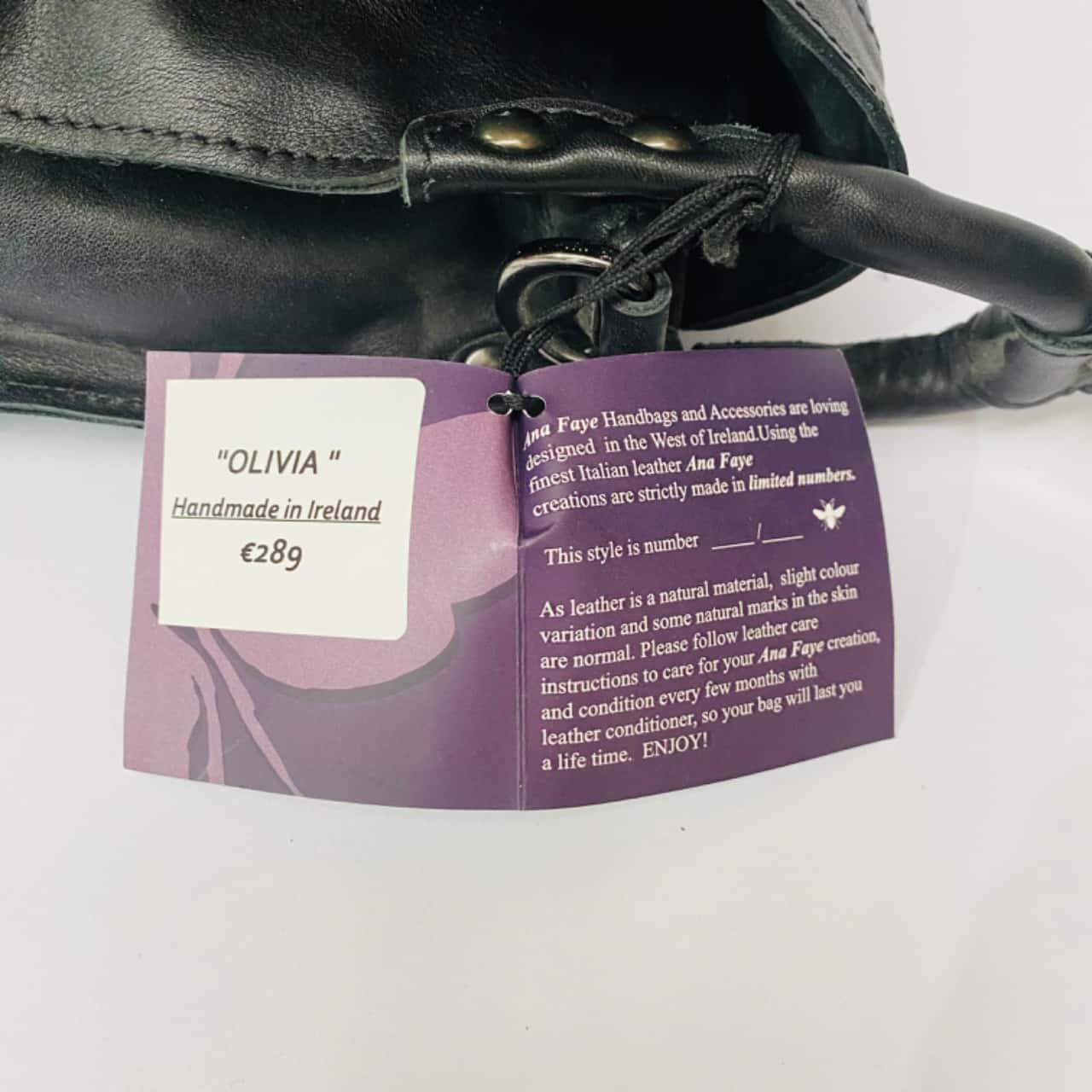 ANA FAYE OLIVIA Black Leather Handbag (s)