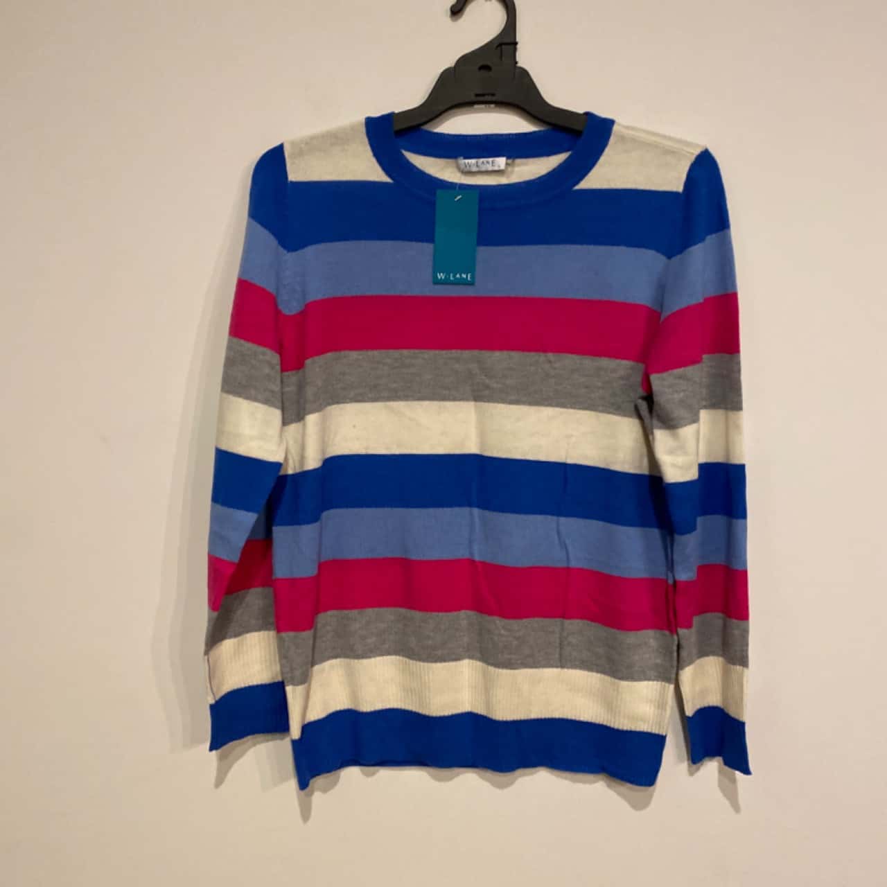 Womens w-Lane Sweater Stripe/Blue/ White/Pink