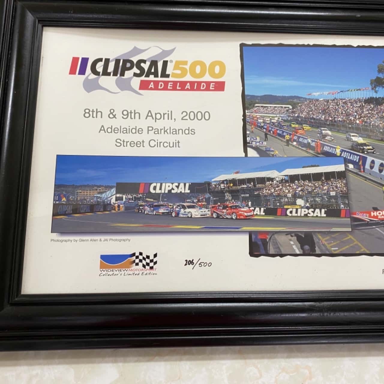 Clipsal 500 Adelaide 2000 framed photo.