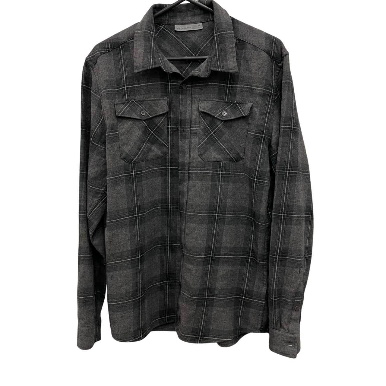 Icebreaker Mens Size M Long Sleeve Green / Grey