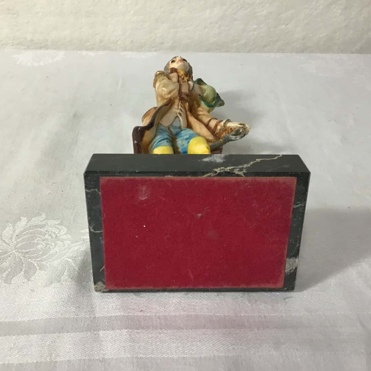 Vintage Genuine Carrara Marble Man with Sword Bowing Figurine