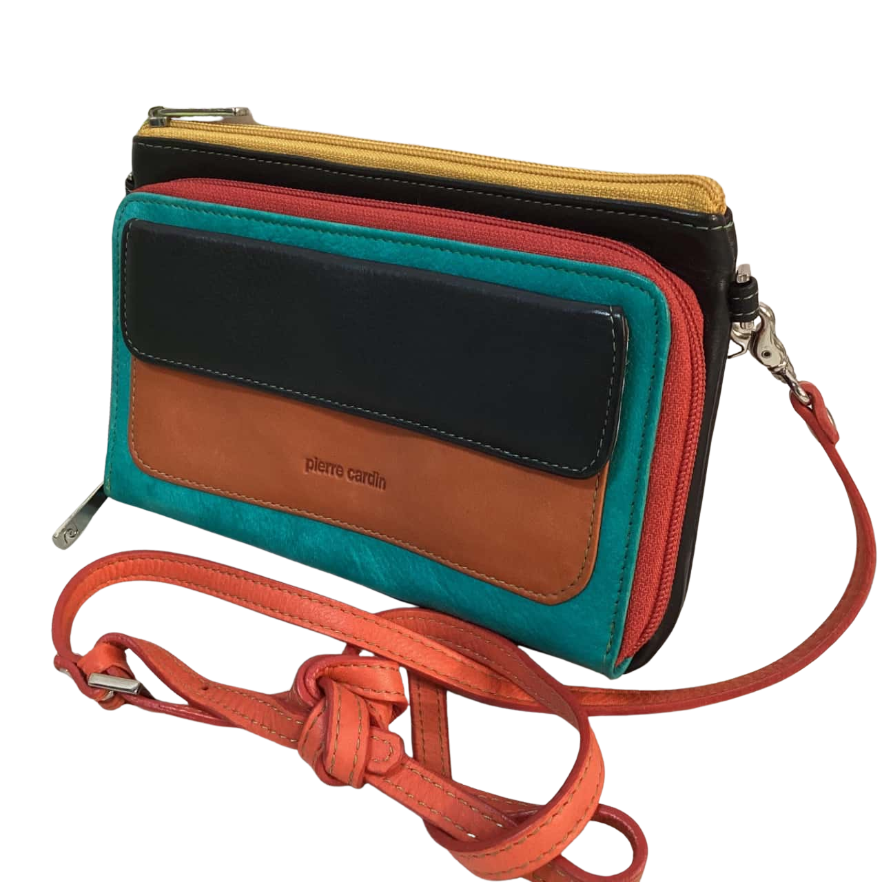 Pierre Cardin Womens Italian Leather Shoulder Bag Multicoloured