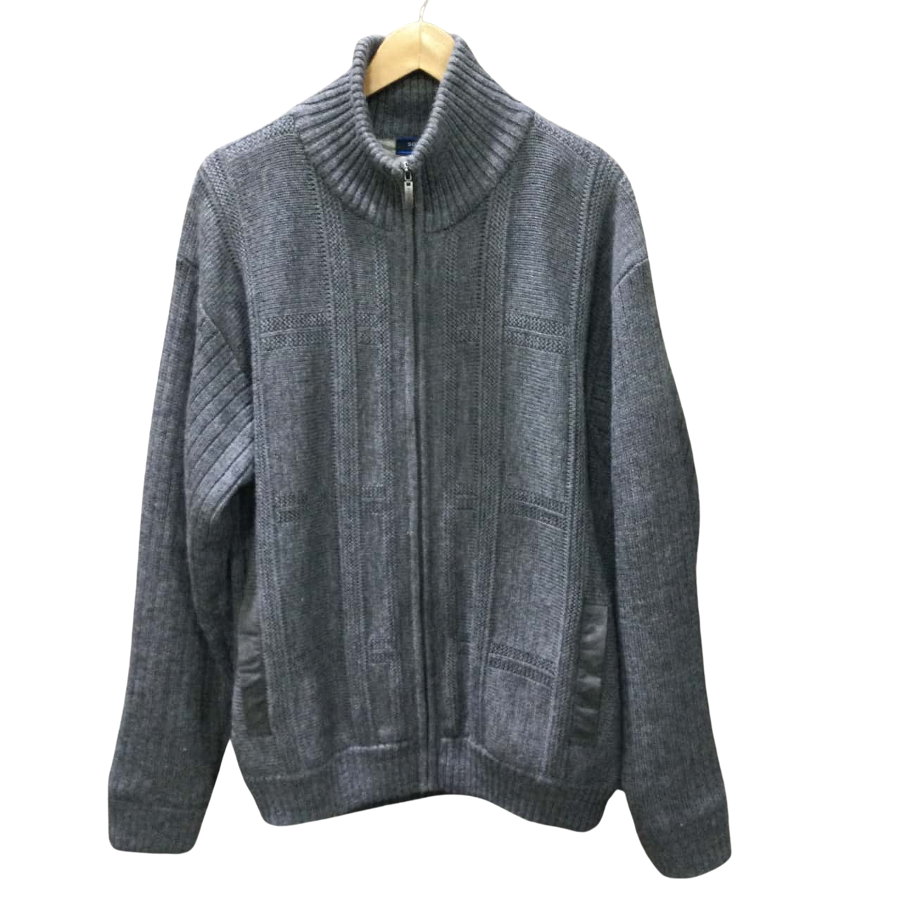 Sovrano Men's Size XXXL Classic Pure Wool Jumper Grey (s)