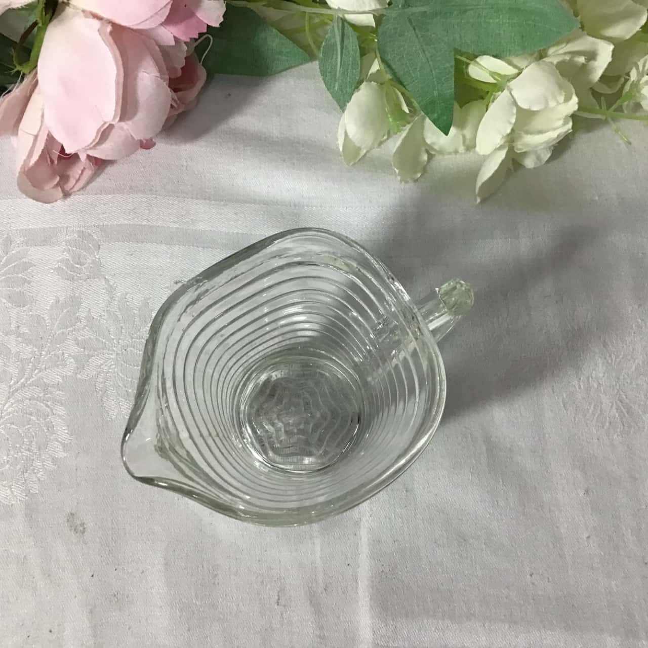 Vintage Small Wave Pattern Glass Jug