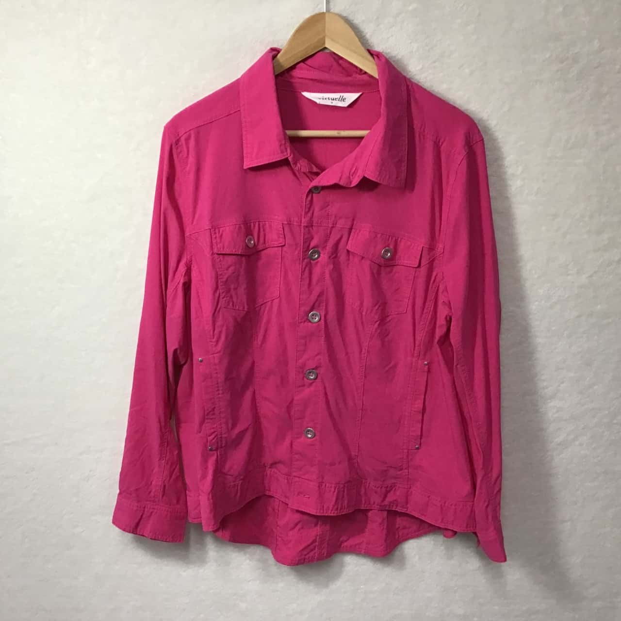 Virtuelle Womens Size 14 Bright Pink Button Up Long Sleeve Jacket(s)