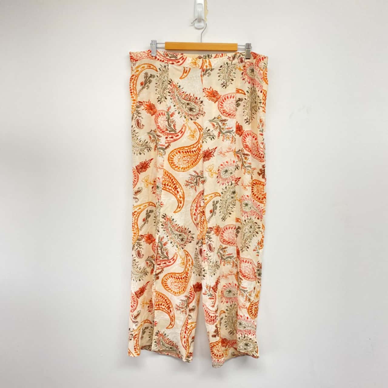 Table Eight Colourful Print Wide Leg Front Split Pants Size 16 / XXL