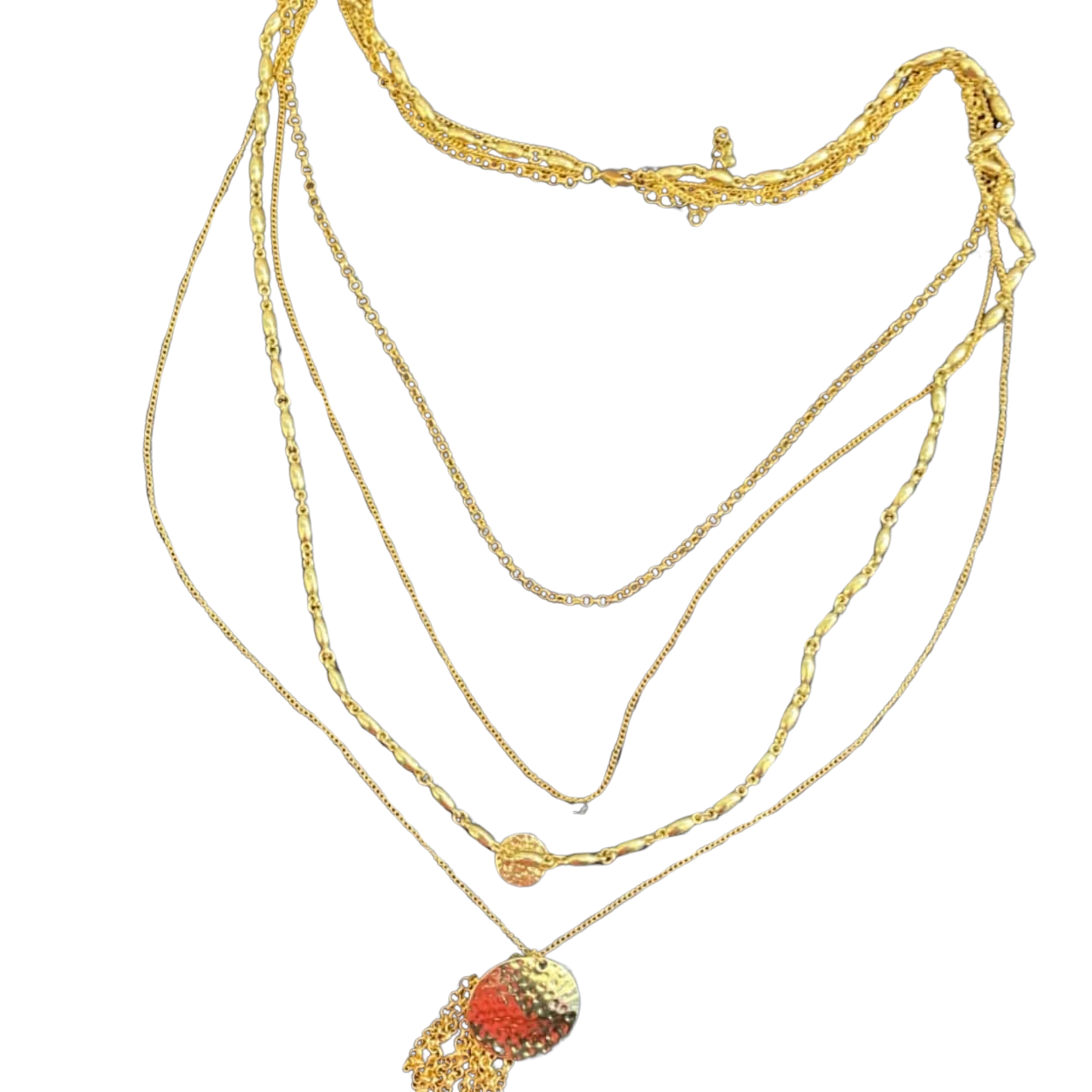 Multilayer gold necklace