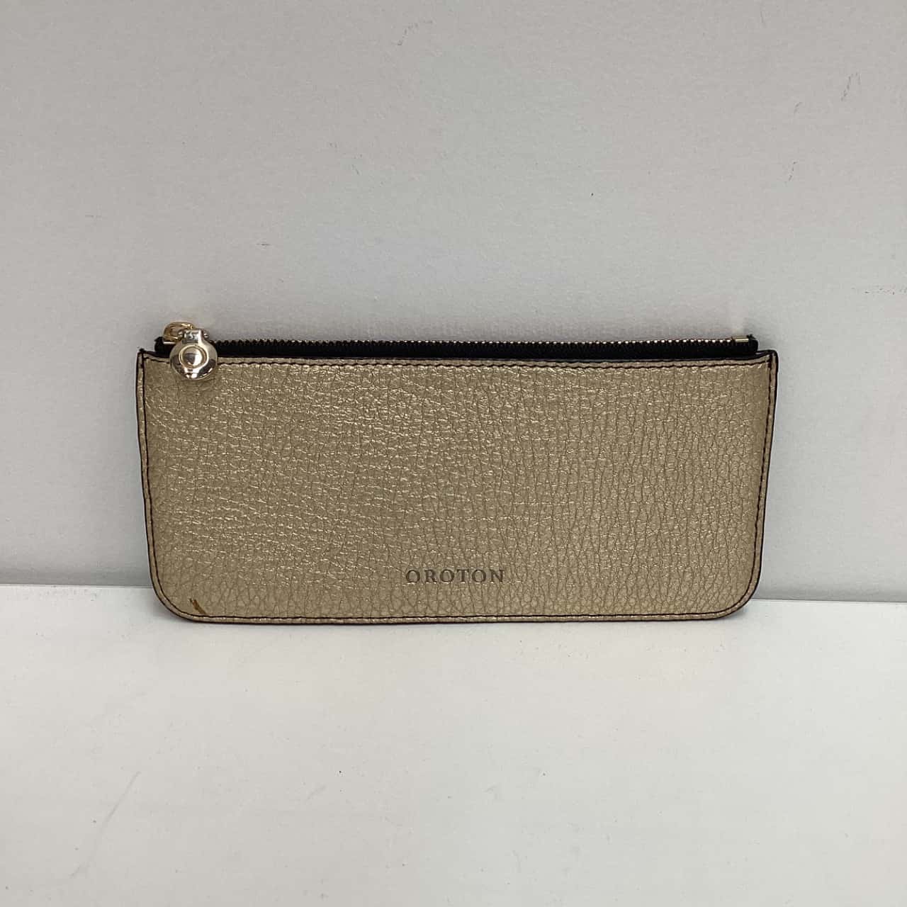 Oroton Leather Card Wallet Womens Gold (s)
