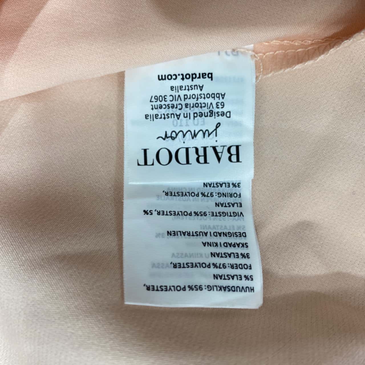Bardot Junior Kids Size 5 Peach Dress (s)