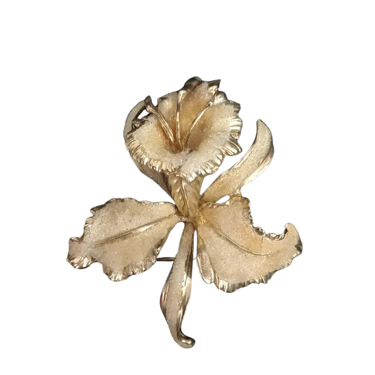 Vintage Retro Arcasas Elizabeth Reimer Frosted Glass 3D Orchid Brooch(s)